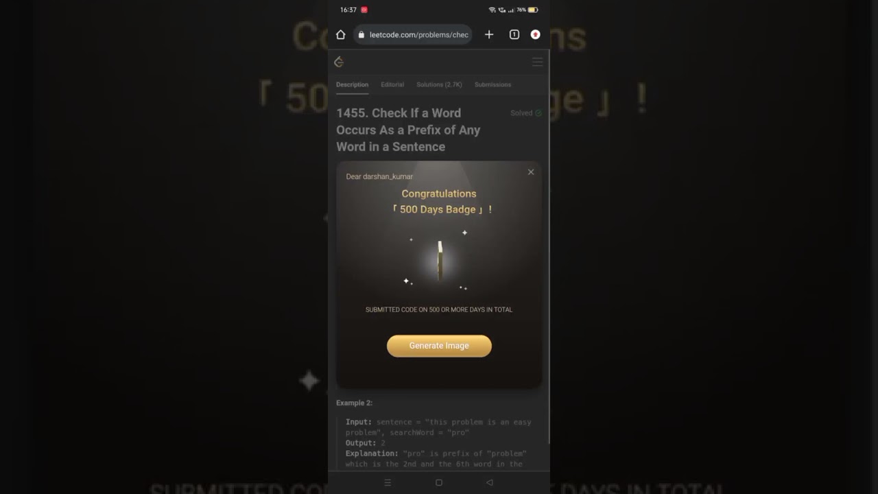 500 Days streak!! 😎#leetcodechallenge   #leetcodepython #coding #leetcodeing