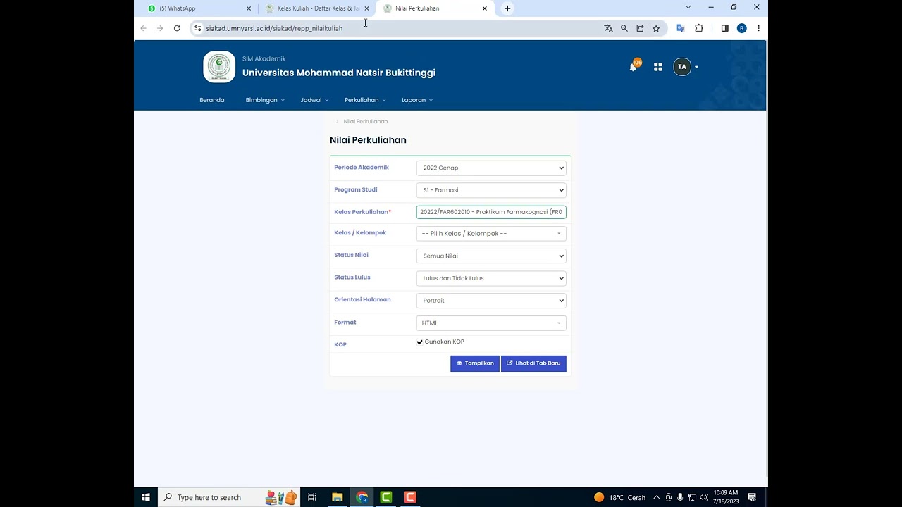 Tutorial Cetak Format Penilaian Mahasiswa