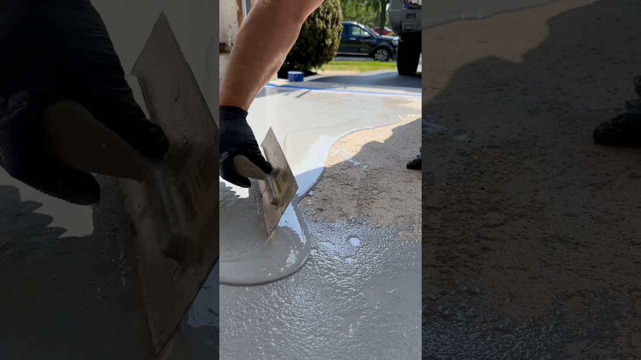 How to repair concrete BEFORE coating🔥 #construction #epoxy #resin #epoxyflooring #concrete #cars
