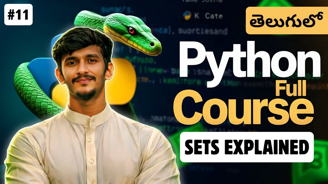Python Full Course in Telugu | Set in Python | Python Sets Explained | video 11