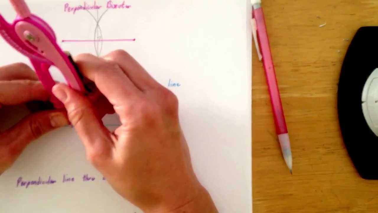 Constructing perpendicular bisectors and perpendicular lines through points