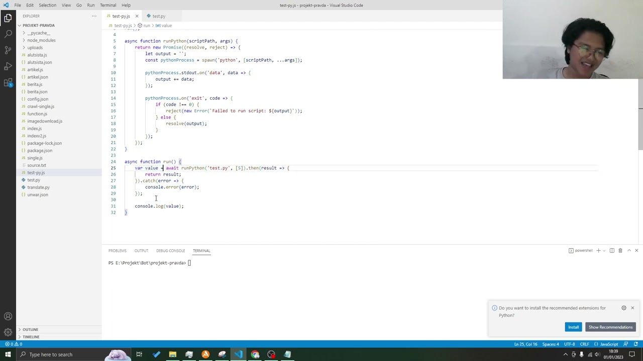Run A Python Script With NodeJS