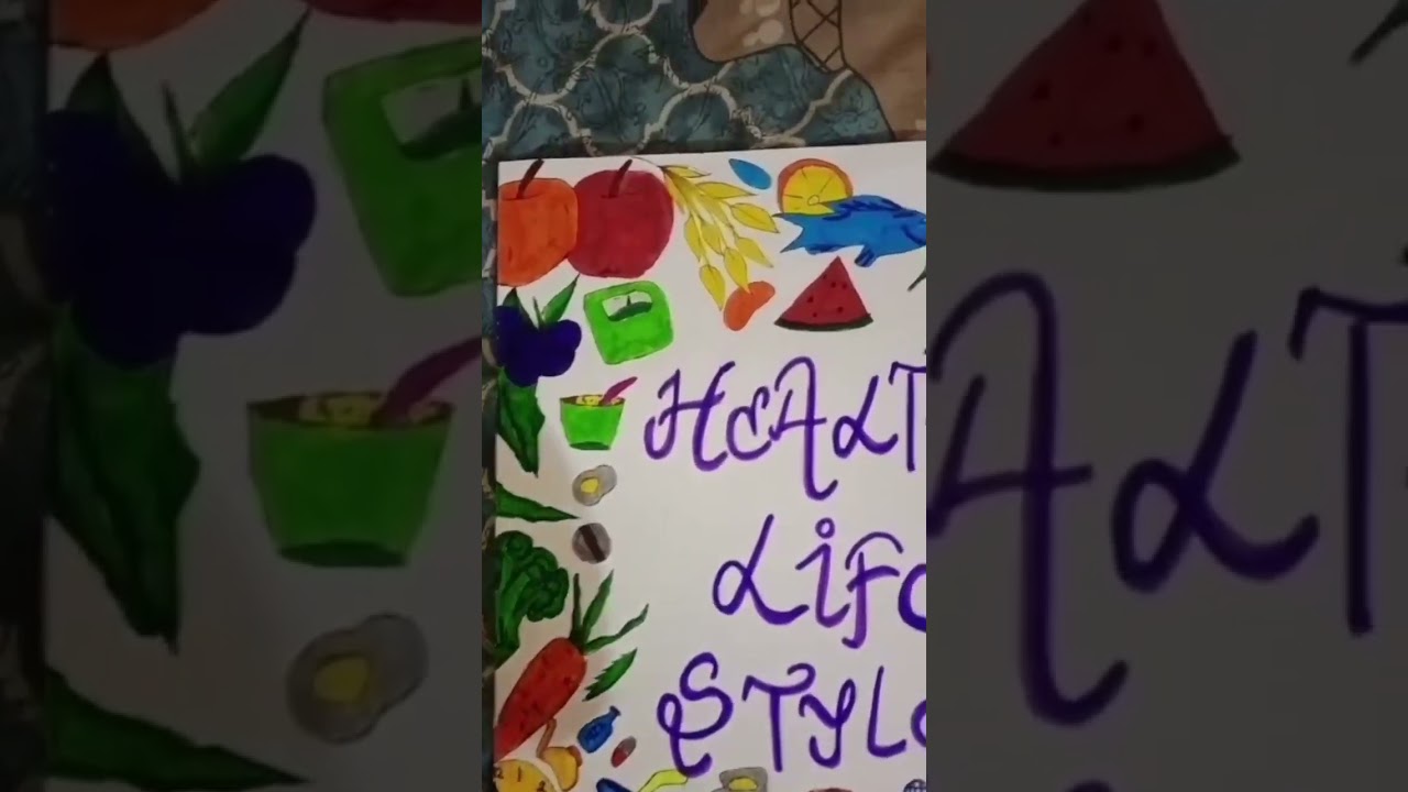 Poster on Healthy Life style🍂🥦#schoolproject #posters #healthylifestyle #schoolwork