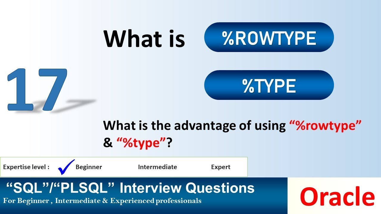 Oracle Interview Question - oracle %rowtype and %type
