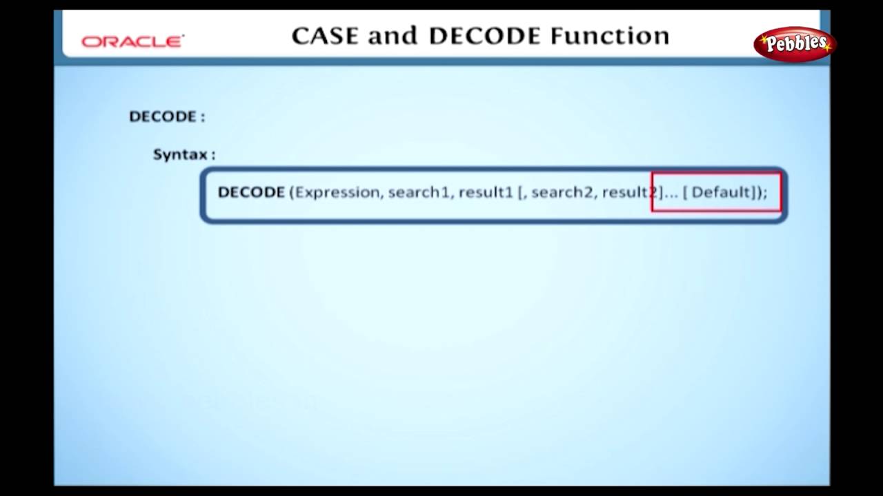 Learn Oracle | Using Case Function, Decode Function in SQL