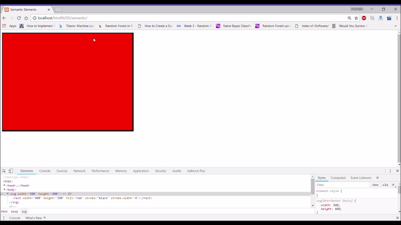 SVG Rectangle | Create a rectangle using SVG | Rx and Ry (Round Corner) | HTML5 Basics
