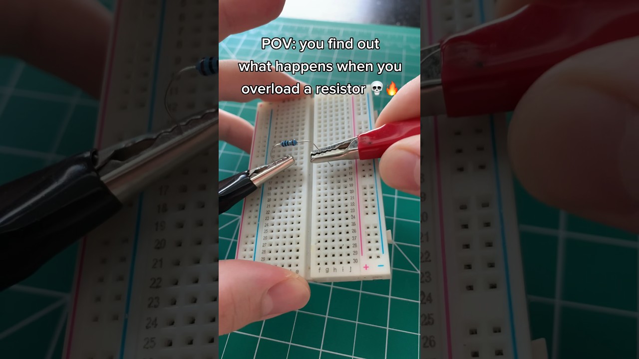 This is what happens when you OVERLOAD a Resistor! #engineering #electronics #electricity