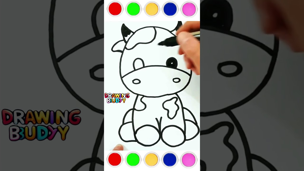 How to draw a cute cow?#shorst