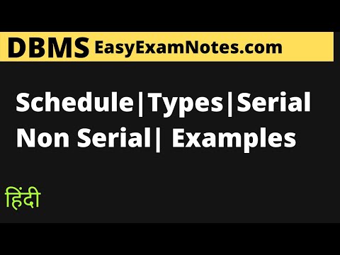 DBMS#28 | DBMS Schedule | Definition | Types | Serial schedule | Non serial schedule | Example ...