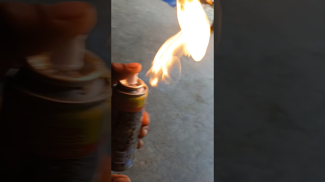 Snow Spray fire experiment 🔥#shorts