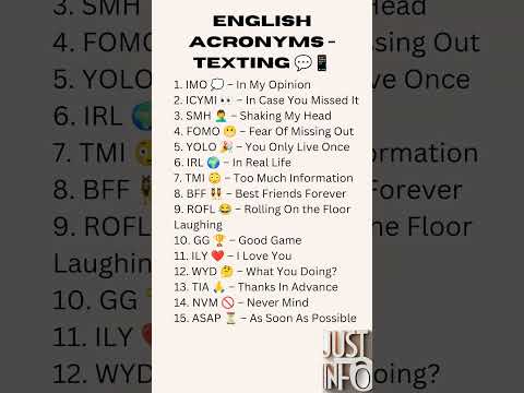 The Weird World of English Texting Acronyms #acronym #learn