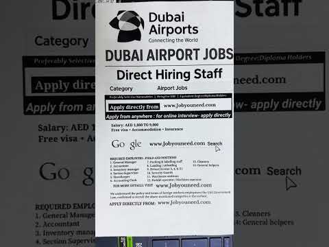 Dubai Airport Jobs 2025 | Ground Staff, Security, Drivers & More #jobwaveuae #dnatajobs #dubaijobs