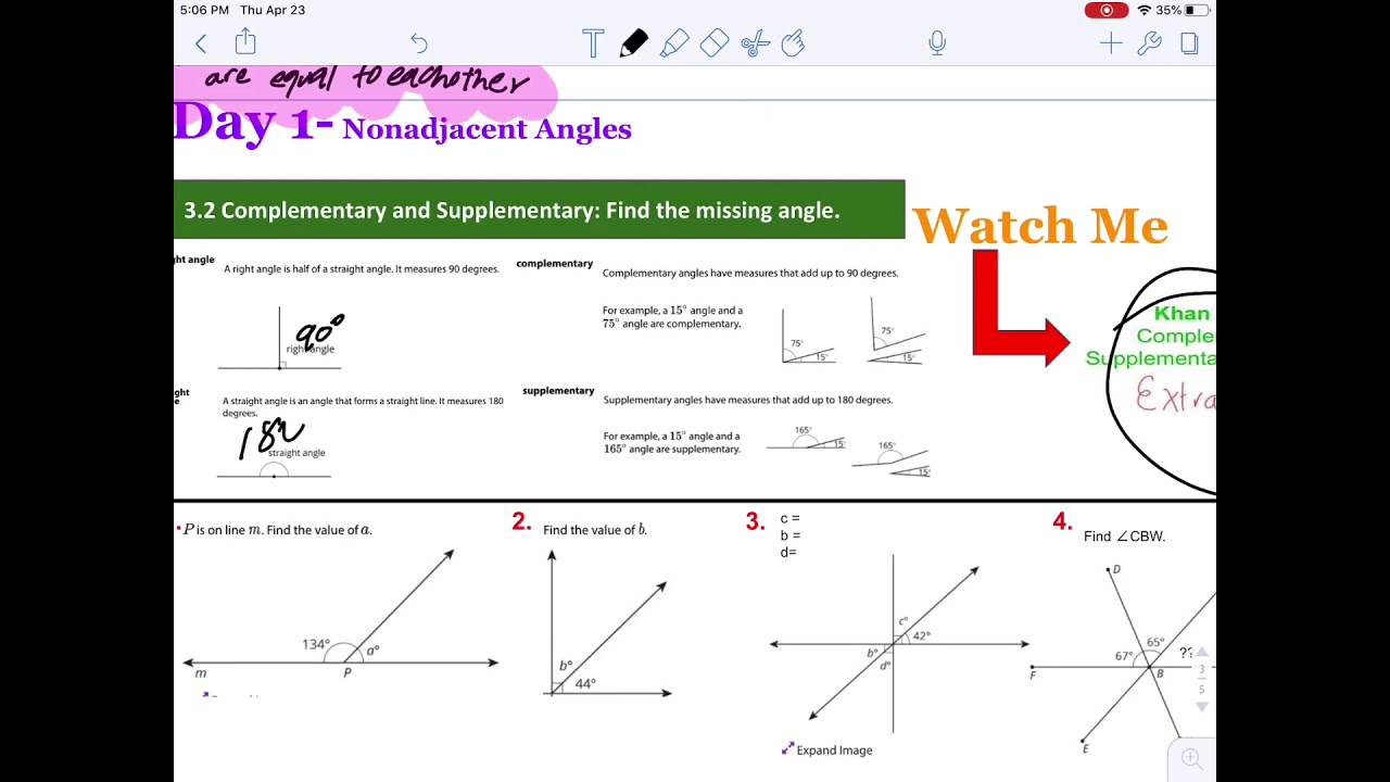 Nonadjacent Angles - Help