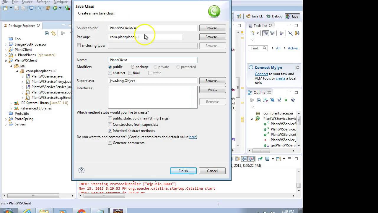 Create a simple web service client with WSDL in Eclipse