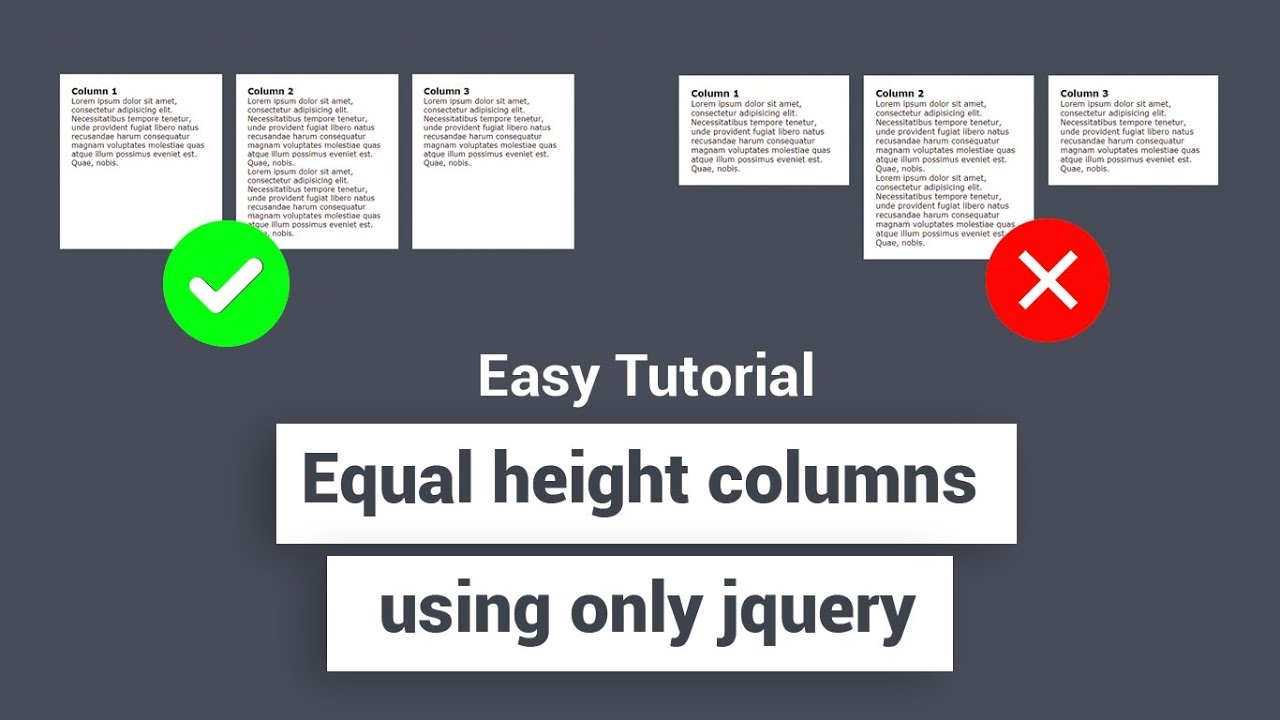 Easy tutorial equal height columns using only jquery
