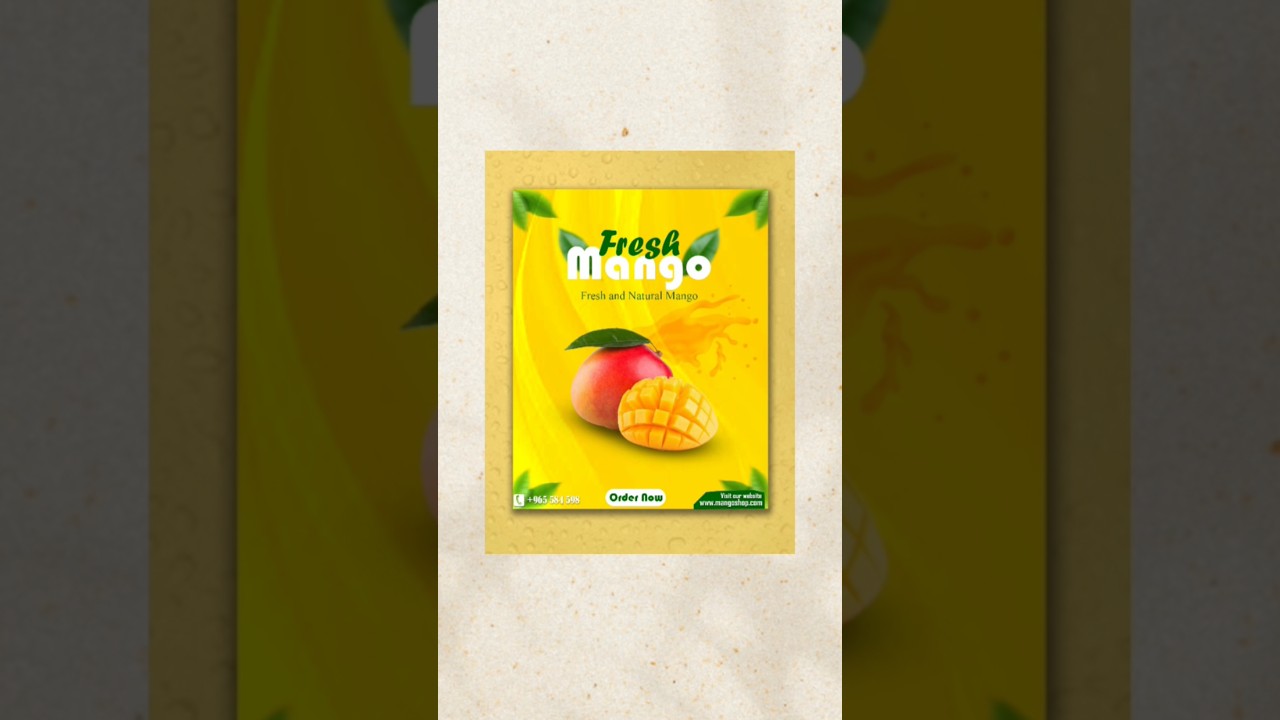 Fresh Mango Poster Design in Photoshop. #graphicdesign
