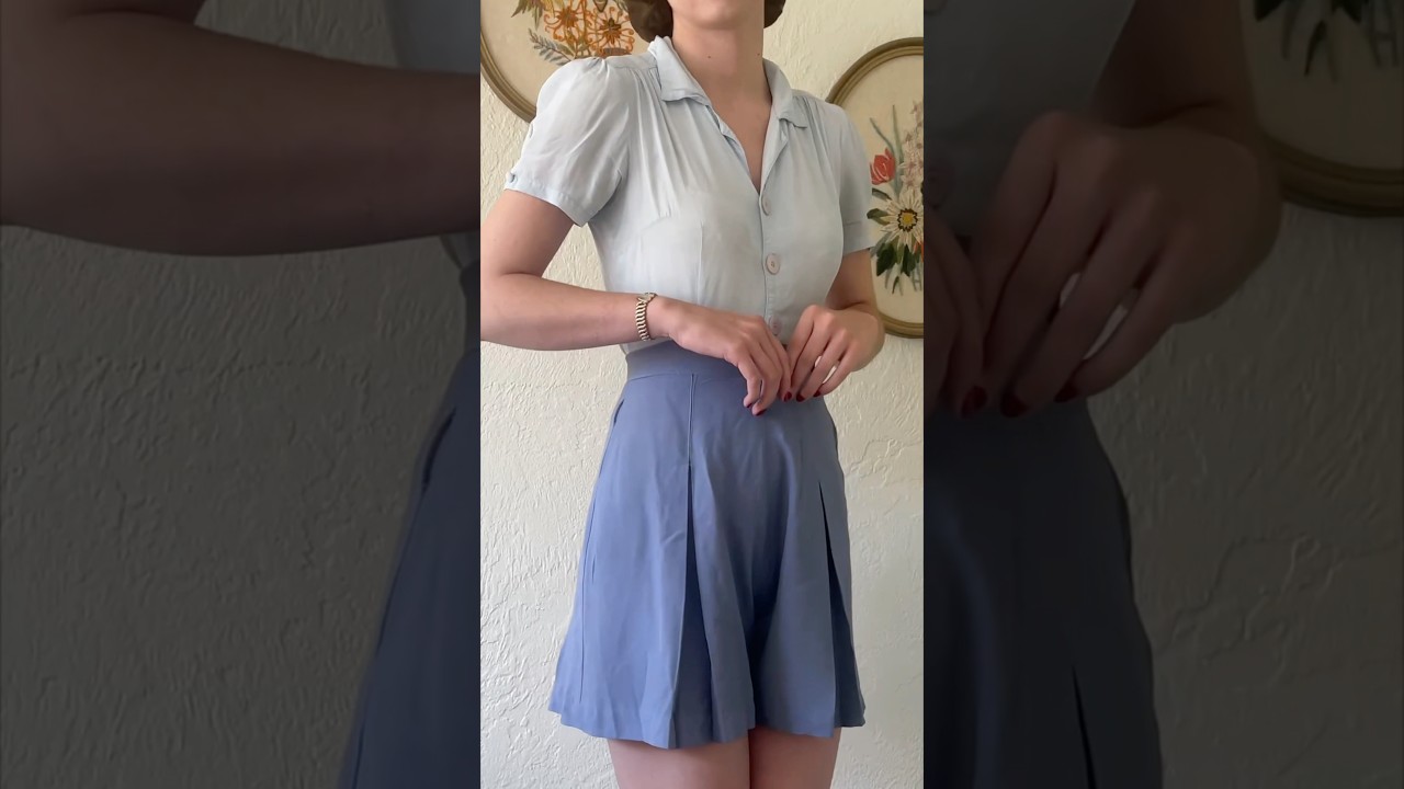 Going to the park 1940’s style💙 #vintage #grwm #fashion #1940s