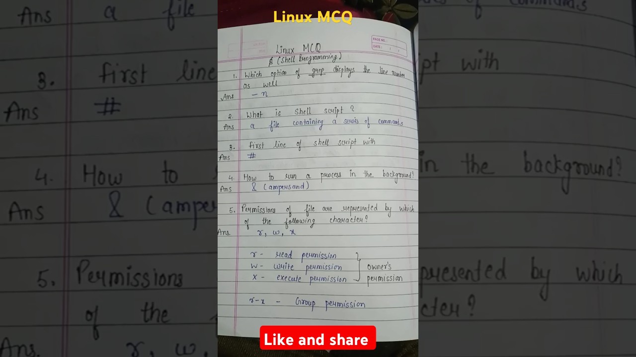 #Exam#mcq#linux#mcq Linux and Shell programming MCQ for exam