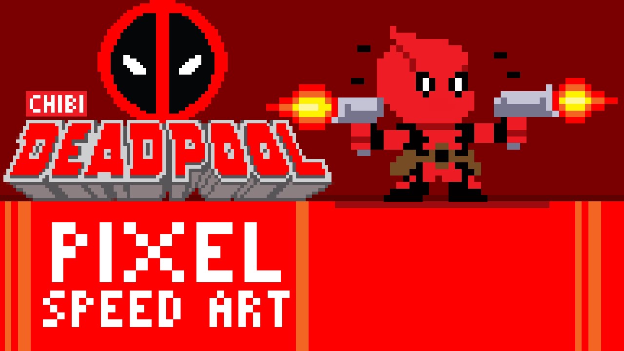 Chibi Deadpool Pixel Speed Art and Animation by PXLFLX