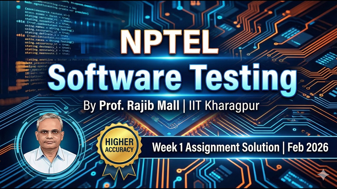 NPTEL Software Testing Week 1 Assignment Solution Feb 2026 | Prof. Rajib Mall  100% Accurate Answers