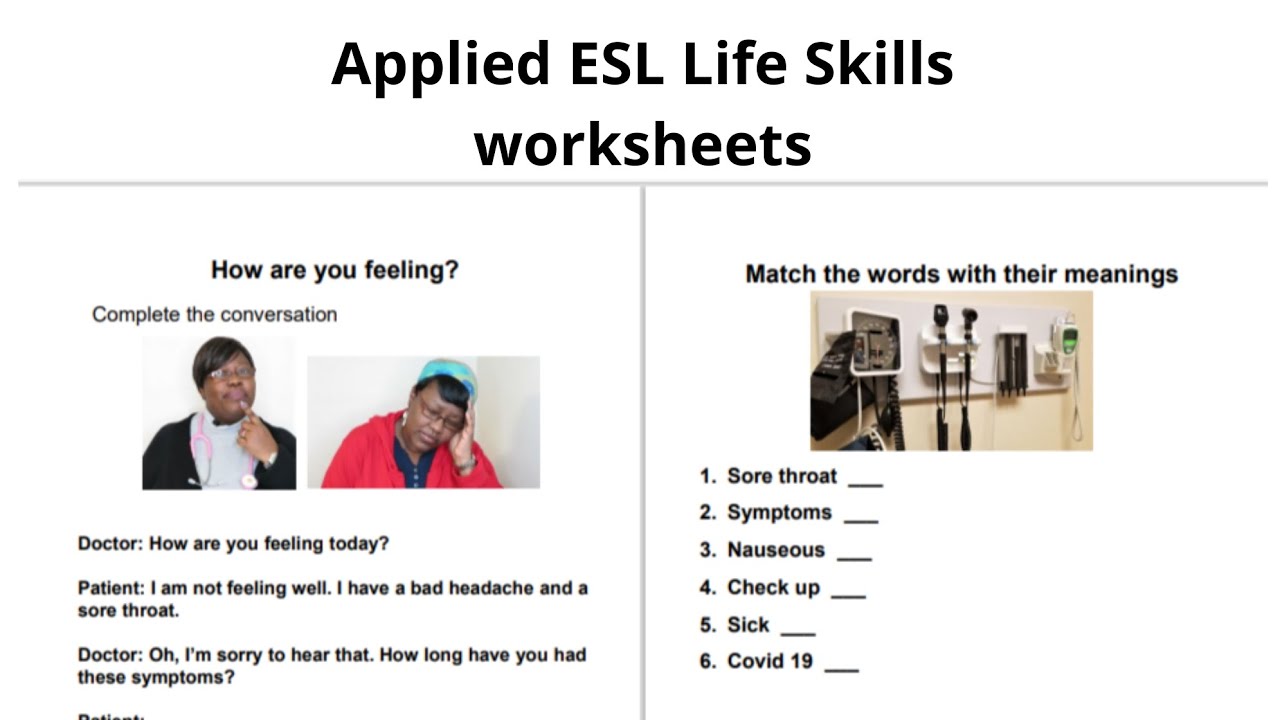 Tutorial: How to use the Applied ESL Life Skills Worksheets #esl #english #worksheets #lesson