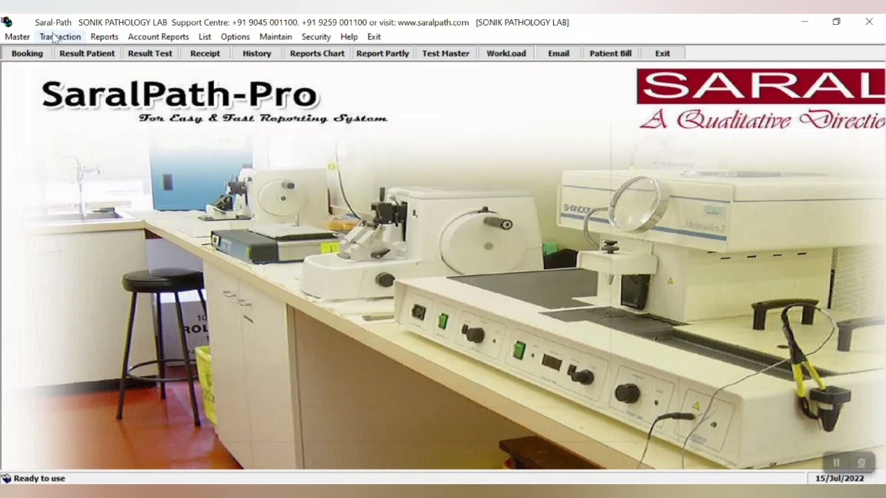 Lab Reporting Software : LIS: Saral-Path version Pro1.0