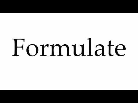 How to Pronounce Formulate