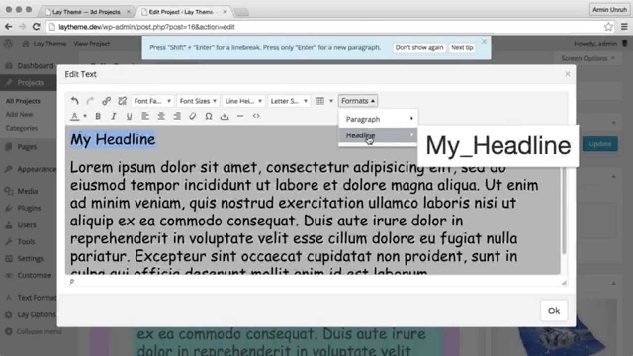 Lay Theme – How To Use