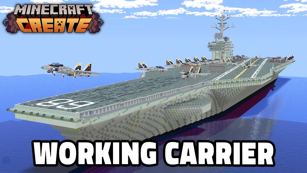 I Built A Working AIRCRAFT CARRIER With Create Mod