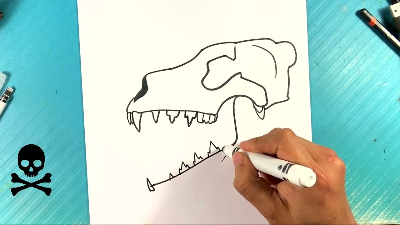 EASY How to Draw a WOLF SKULL