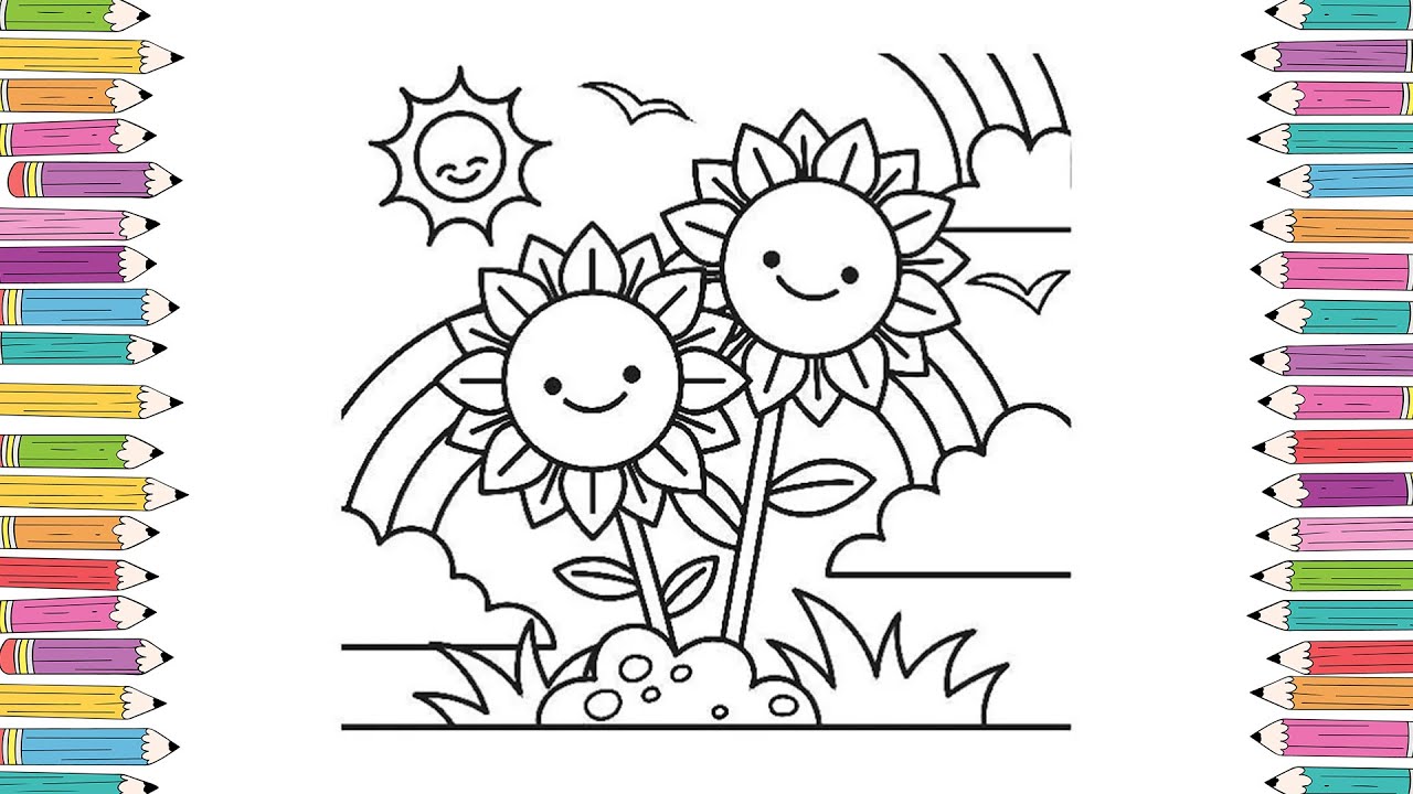 How To Color A Flower Step By Step | Flower Coloring pages