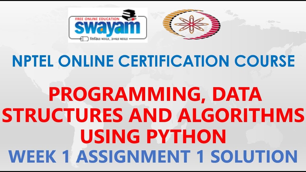 Programming, Data Structures And Algorithms Using Python | NPTEL | Week 1 | Assignment 1 Solution