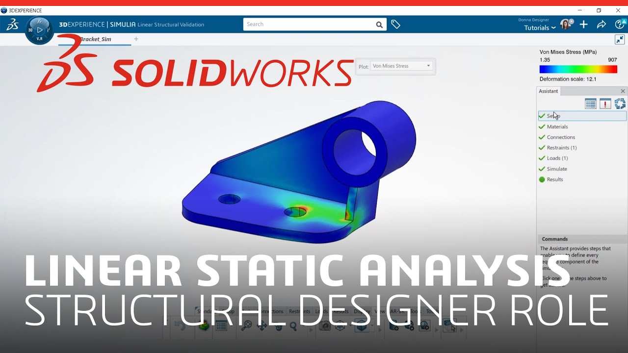 Linear Static Analysis of a Bracket Part Using Structural Designer