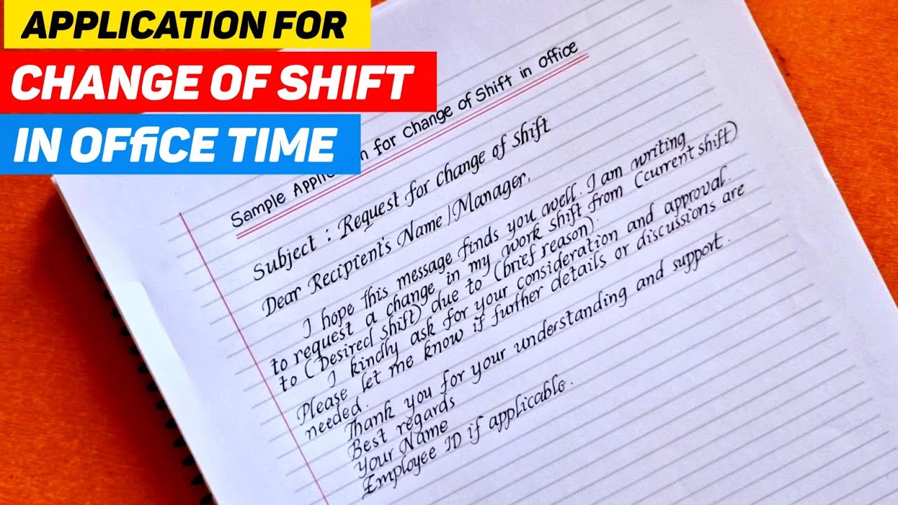 Application For Shift Change in Office