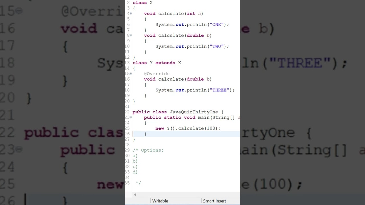 Java Programming Quiz Questions - Q31 -  Java Interview Crackers #Shorts #Programming #Java