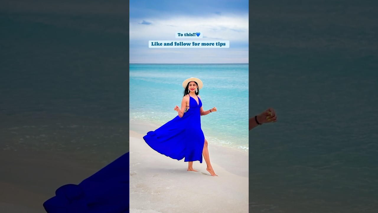 Photo idea at beach 🌊 #posing #howtopose #posesideas #poses #posingtips #shorts #viralvideo #pose