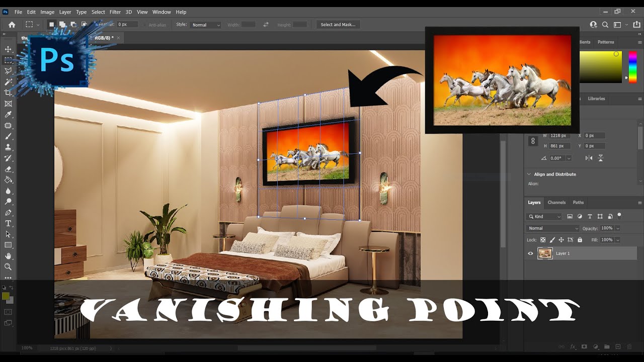 Placing Objects at a Perspective using Vanishing Point | Photoshop Tutorial
