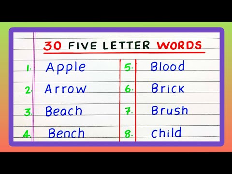 30 Five Letter Words | Five Letter Words | in English