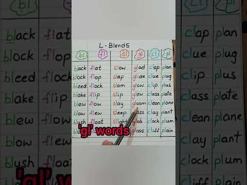 l-blends/'gl' words
