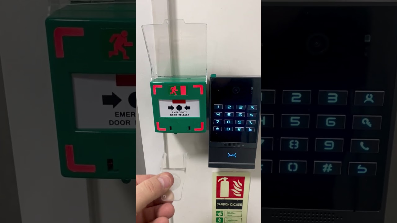 Quick overview of an emergency door release with local LED light indicator and sounder.