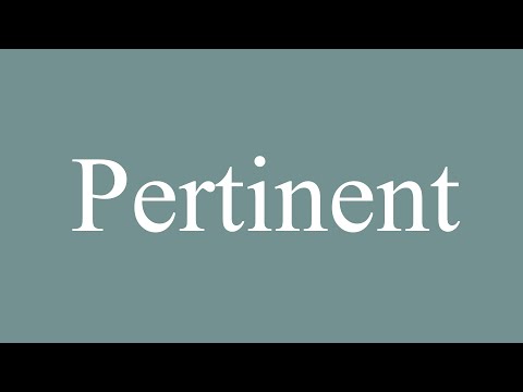 How to Pronounce ''Pertinent'' (Relevant) Correctly in French