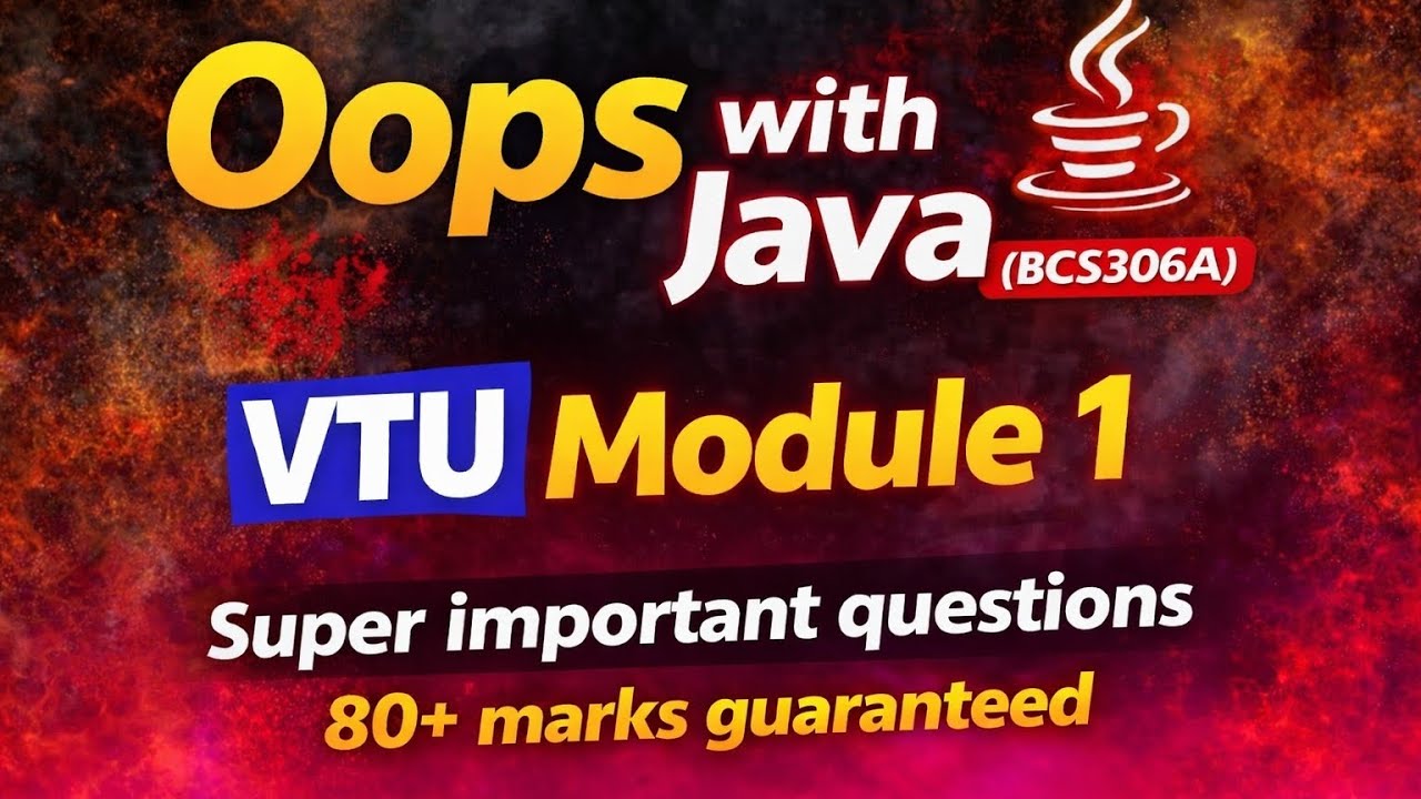 Oops with Java BCS306A  VTU module 1 super important questions 