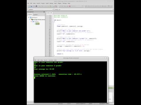 Simple Program That Averages Semester One And Two Grades - C Programming