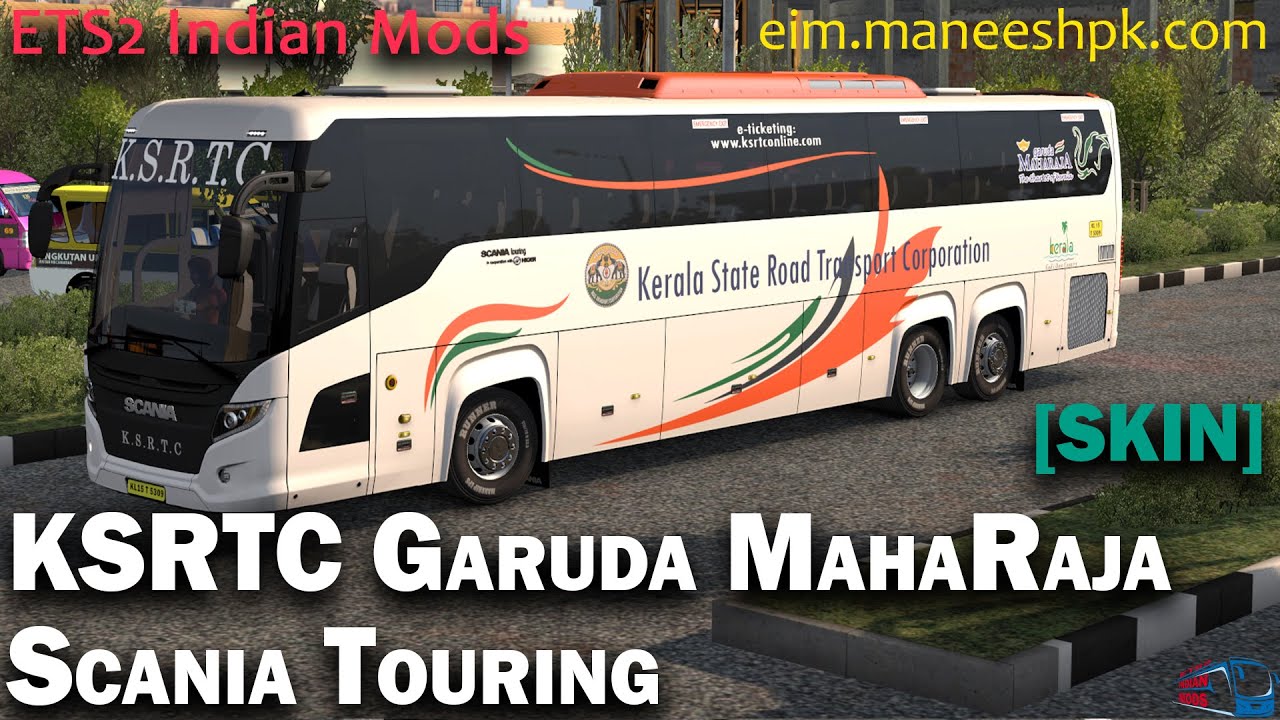 Indian KSRTC (Kerala) Skin Pack for Scania Touring 1.0 - ETS 2