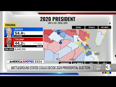 Battleground states could decide the 2024 Presidential Election between Trump, Harris