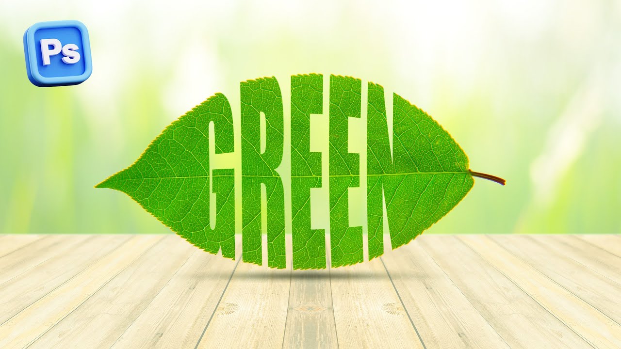 Typography  In Photoshop (FAST & EASY!) | Green Leaf Typography in Photoshop