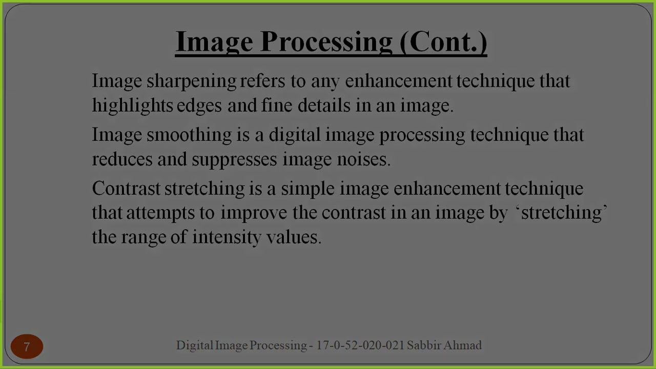 My First Presentation | Digital Image Processing | Presentation | Microsoft Office PowerPoint 2007