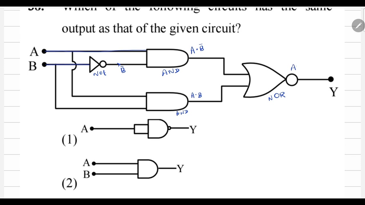 Which of the following circuit has the same output as that of the given circuit 
