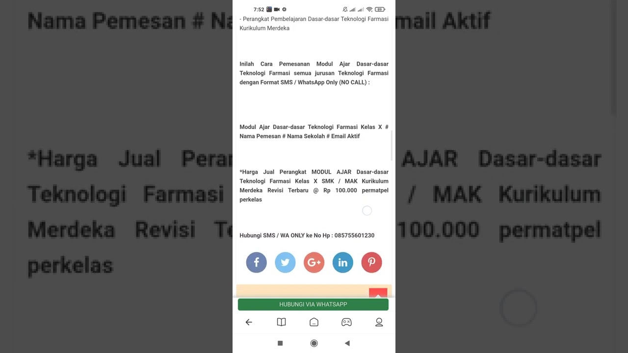 Modul Ajar Dasar-dasar Teknologi Farmasi Kurikulum Merdeka SMK / MAK Kelas X | Order Wa 085755601230