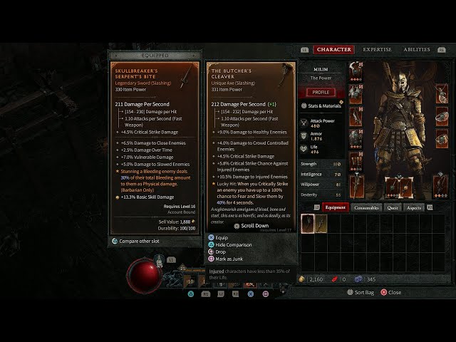 The Butcher's Cleaver in Diablo 4: How to get, Unique effects, Affixes ...